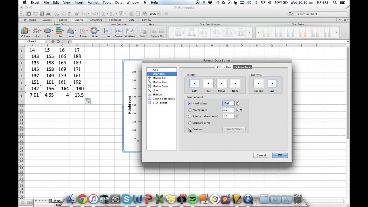 Adding Standard Deviation Error Bars to Graphs