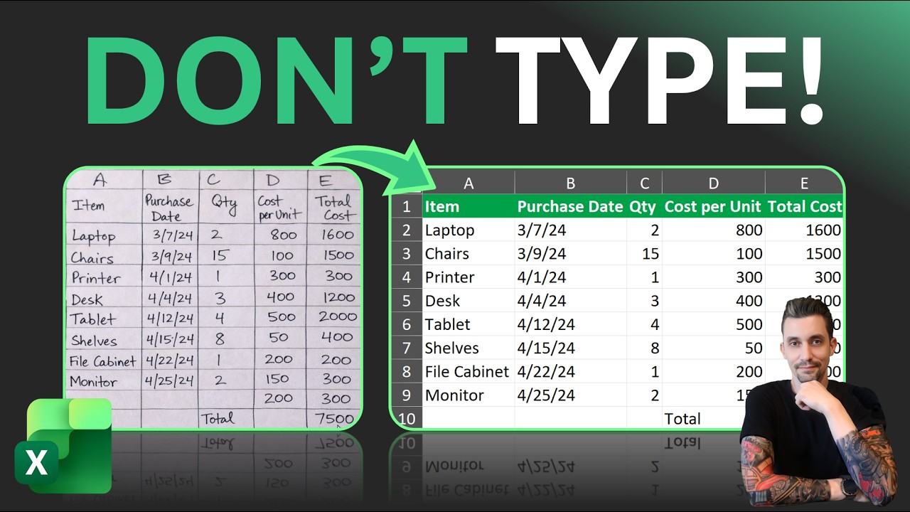 Excel Tips - Transfer Handwritten Notes to Spreadsheets | Easy Method