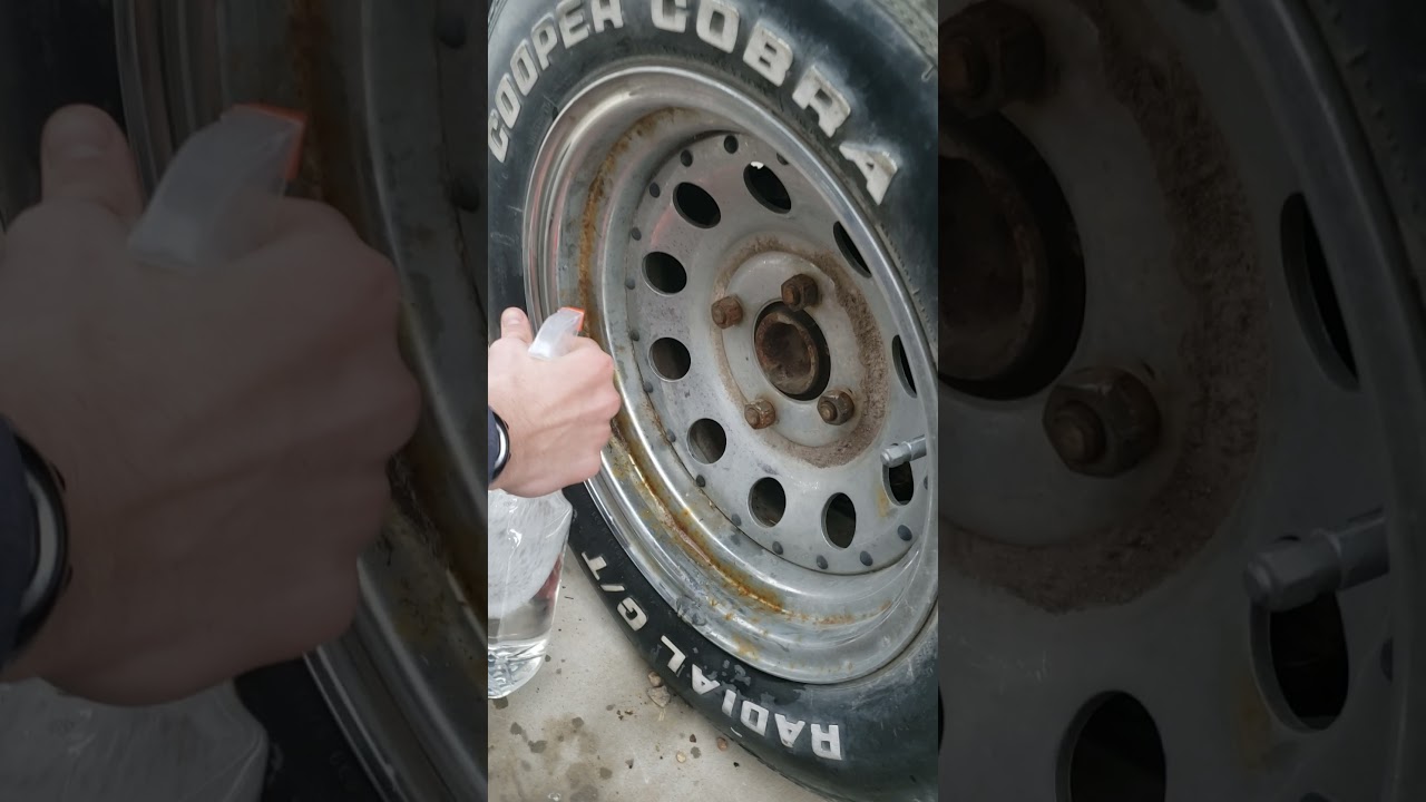 Cleaning rust off wheel with windex, part 1