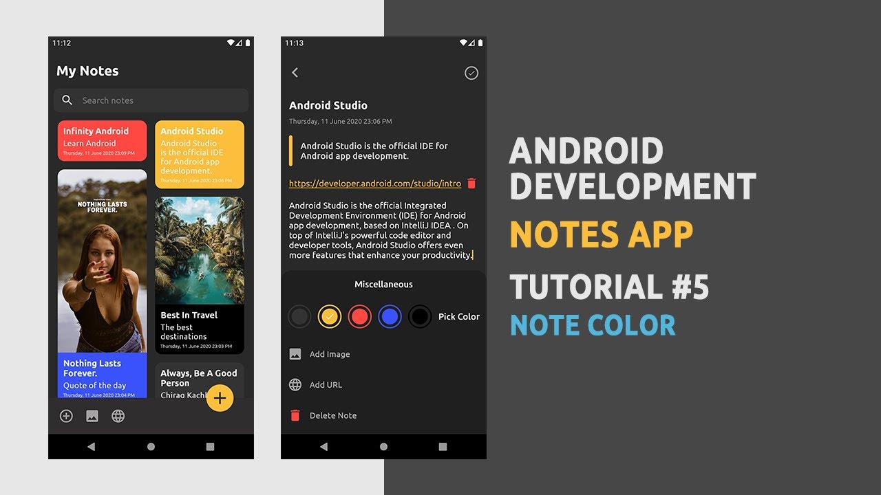 Android Development | Notes App | Tutorial #5 | Note Color | Android Studio