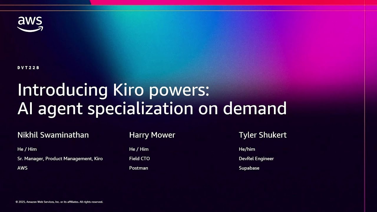 AWS re:Invent 2025 - Accelerate development with Kiro's new agentic AI capabilities (DVT228)