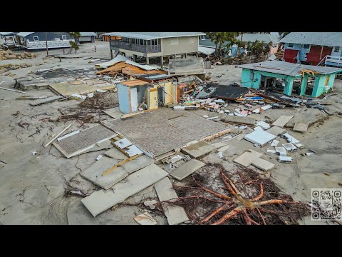 Hurricane Milton Destruction at Manasota Key Florida -Aerial Drone Survey