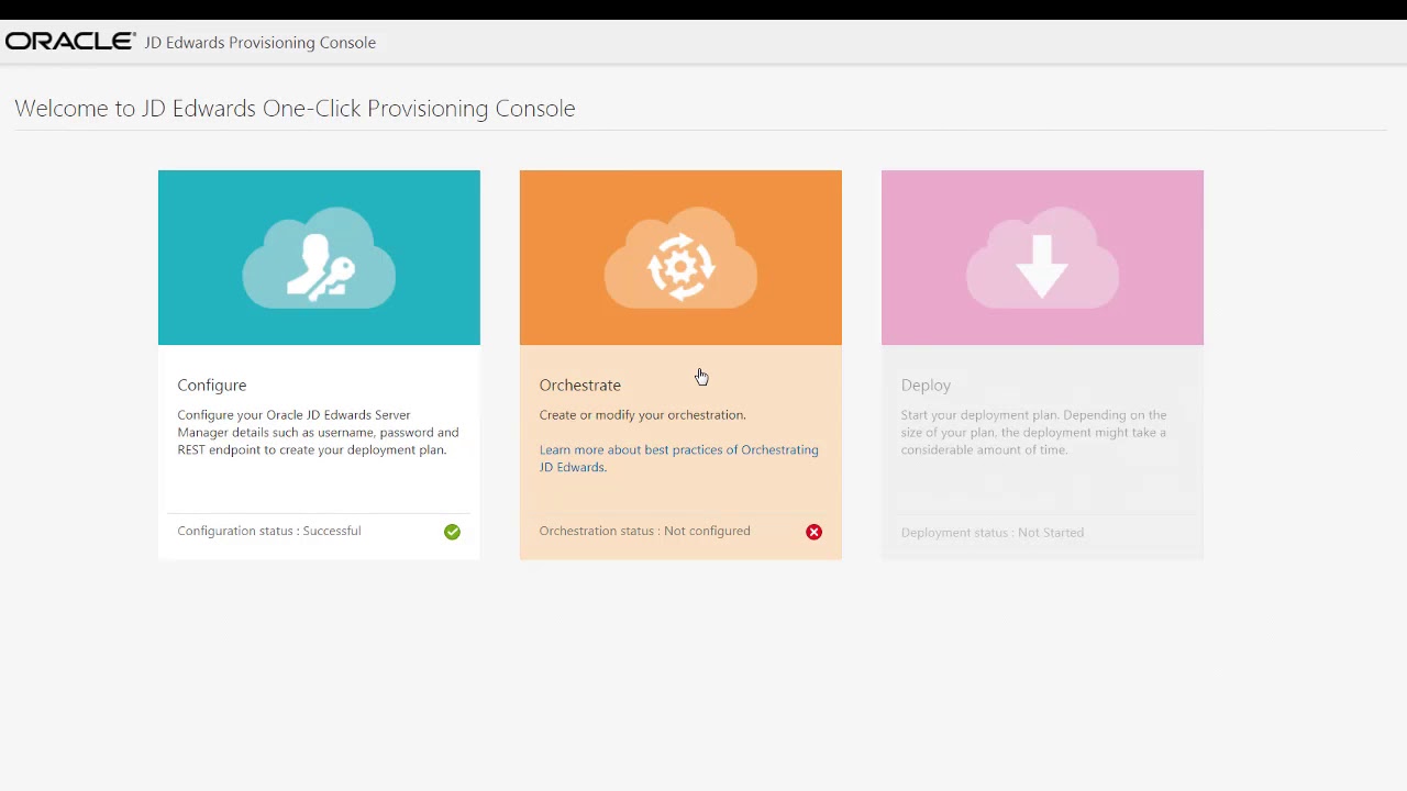 Deploying JD Edwards EnterpriseOne using One-Click Provisioning