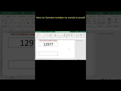How to Convert Numbers into words in excel
