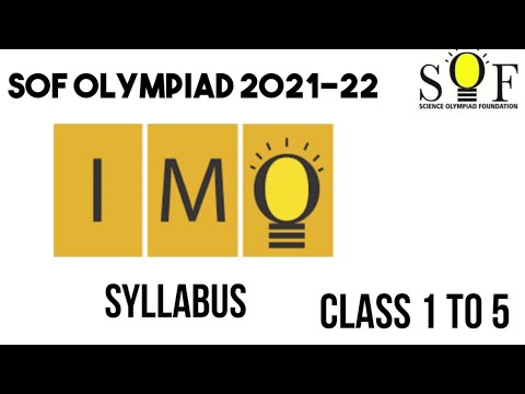 IMO Syllabus Class 1 to 5/SOF Olympiad 2021-22