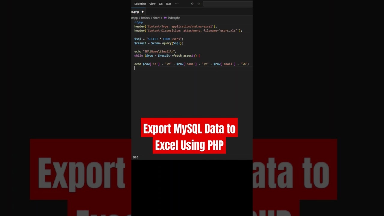 Export MySQL Data to Excel Using PHP