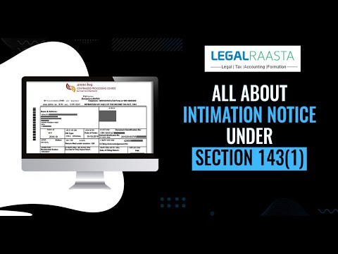 ITR Tax Return Intimation u/s 143(1) for Refund or Demand | 143(1) Income Tax Notice