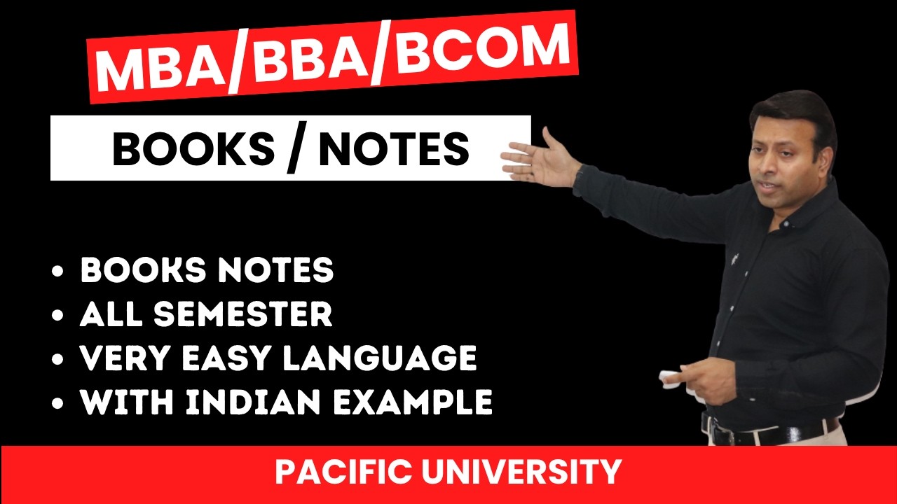 MBA BBA BCom Notes & Books | Pacific University Complete Study Material 2026