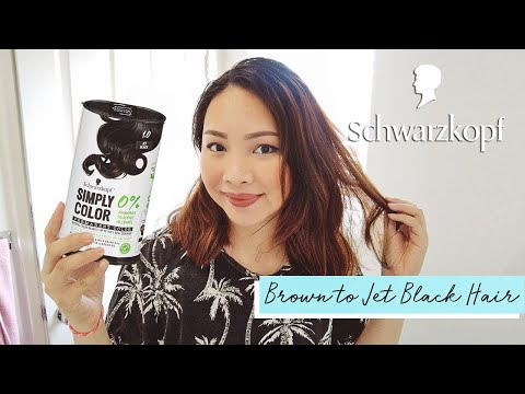 Brown to Black Hair using Schwarzkopf Simply Color 1.0 JET BLACK Demo