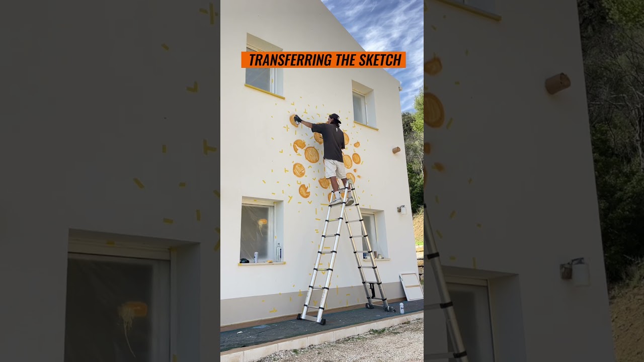 How they scale a Murals? 👾 THE SECRET TAPE TRICK OF STREET ART & GRAFFITI ARTISTS)