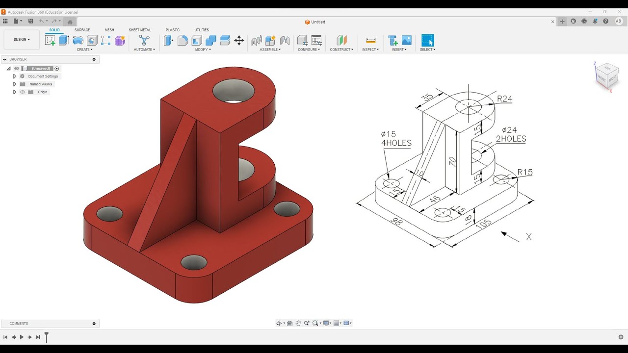 Fusion360 Part Modeling Tutorial-121. #design #3dmodeling #modelingtutorial #engineering#fusion360