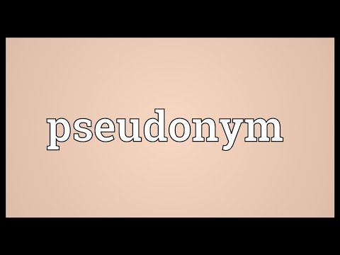 Pseudonym Meaning