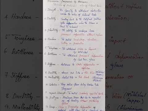 Engineering mechanics|mechanical properties of material