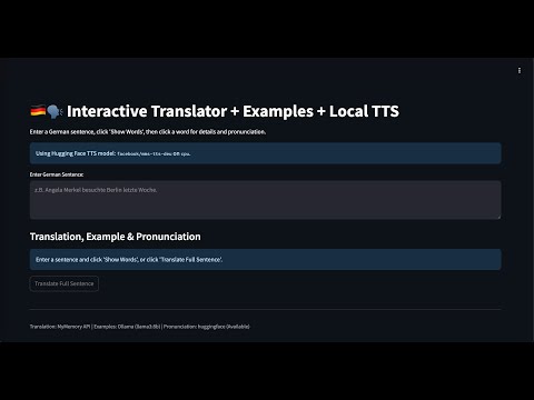 Interactive German-to-English Translator: Learn, Translate, and Listen!