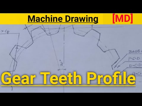 How to Draw Gear Teeth Profile | Gear Teeth Drawing | Machine Drawing