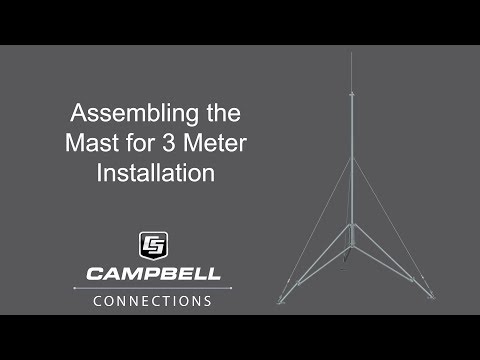 3 meter mast ground assembly: Assembling the mast on the ground for...