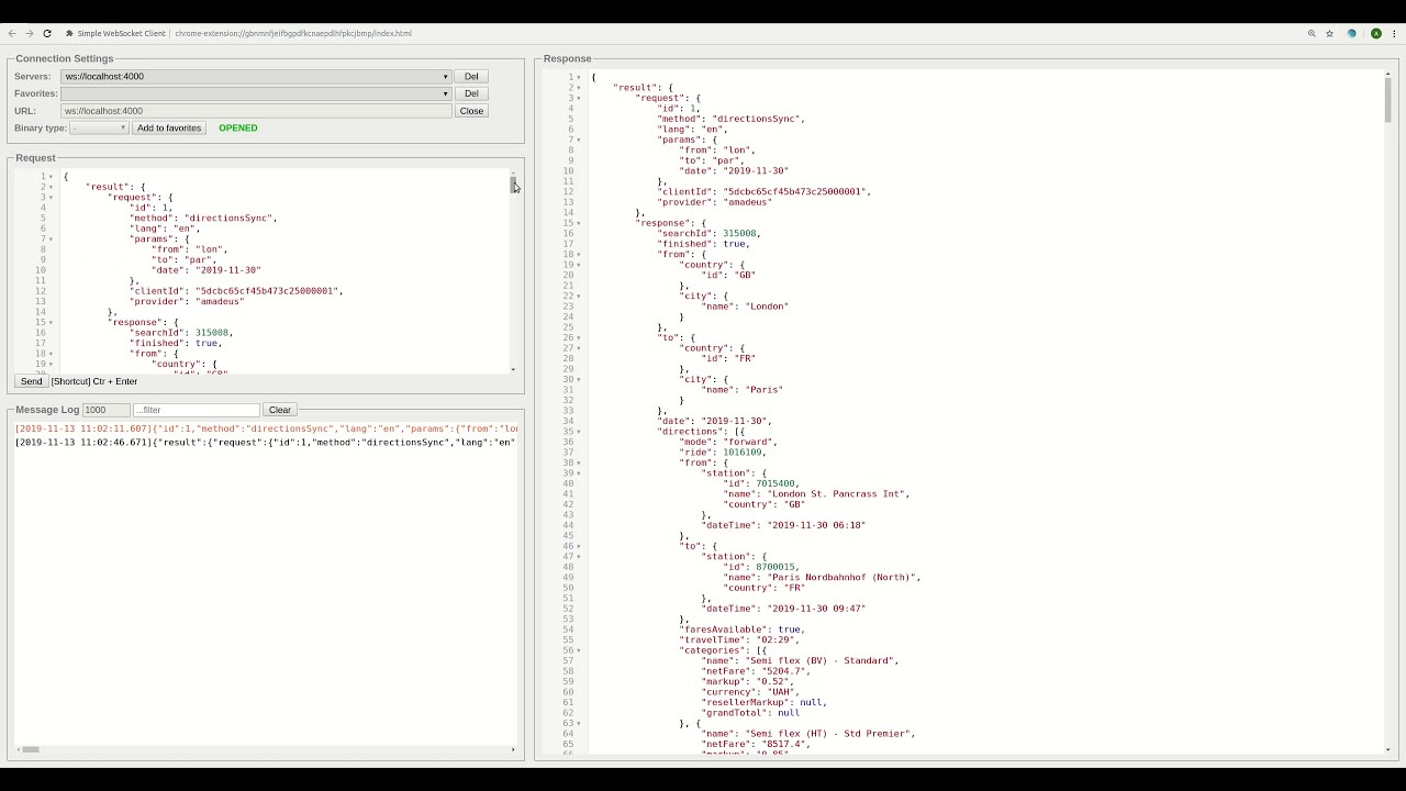 Advanced WebSocket client