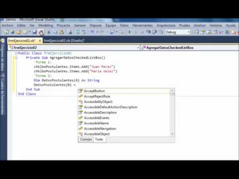 Ejercicio 02 – CheckedListBox/ListBox/Button en VB.NET 2010 | alfredofenco