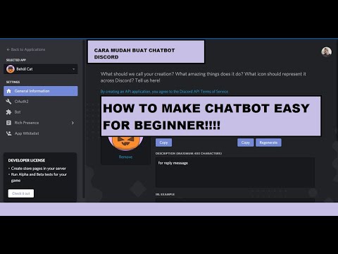 Tutorials How to make Botchat Discord easy for beginner (tutorial membuat chatbot di discord)
