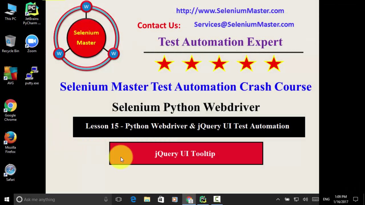 Lesson 15   Python Webdriver jQuery UI Tooltip