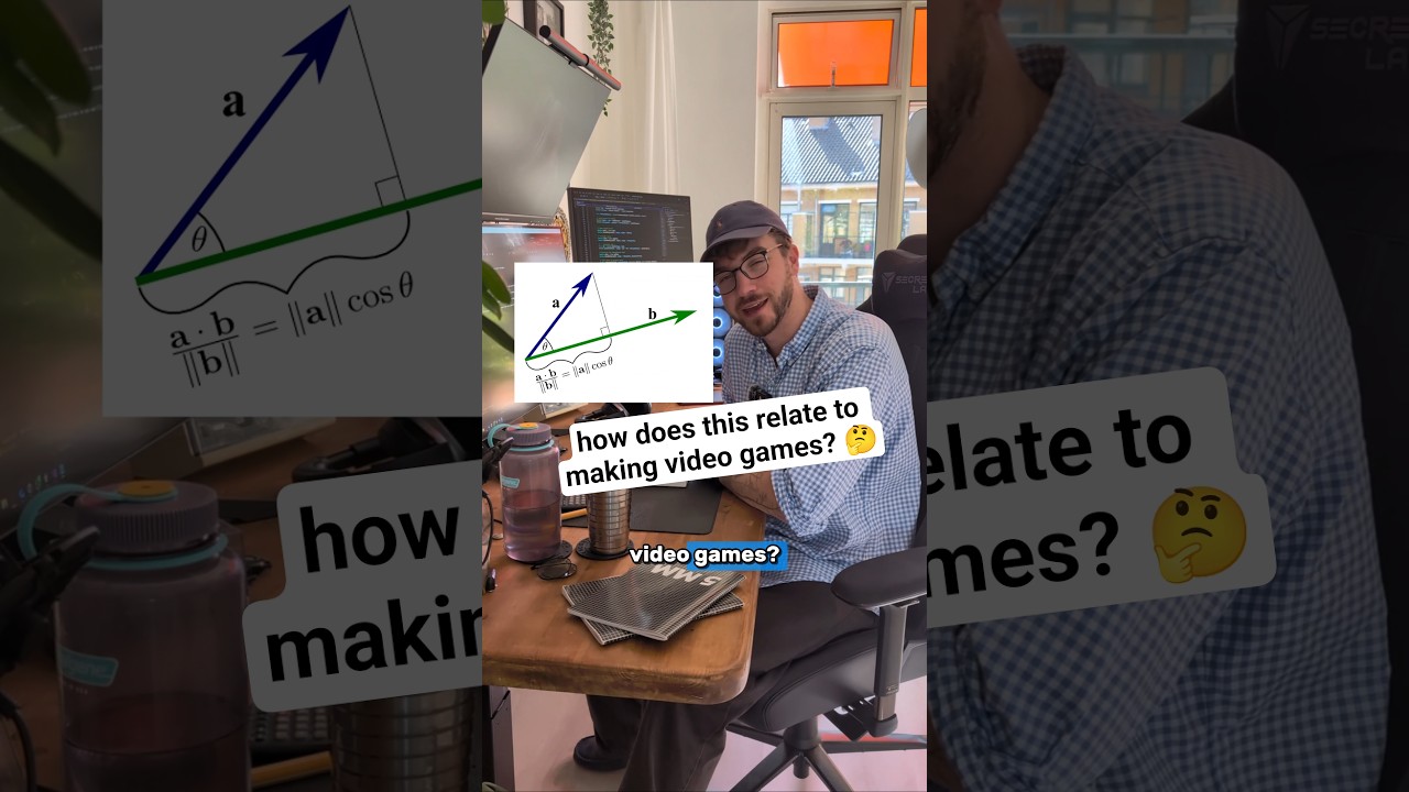 Dot Product 💡 [How does this relate to making video games? 🤔] #gamedev #maths