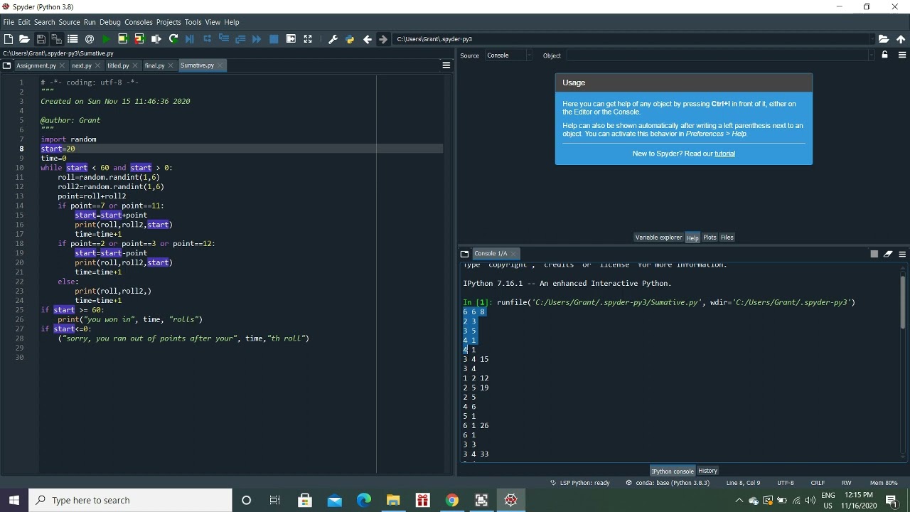 TUTORIAL: How to make a simple dice game in python programming