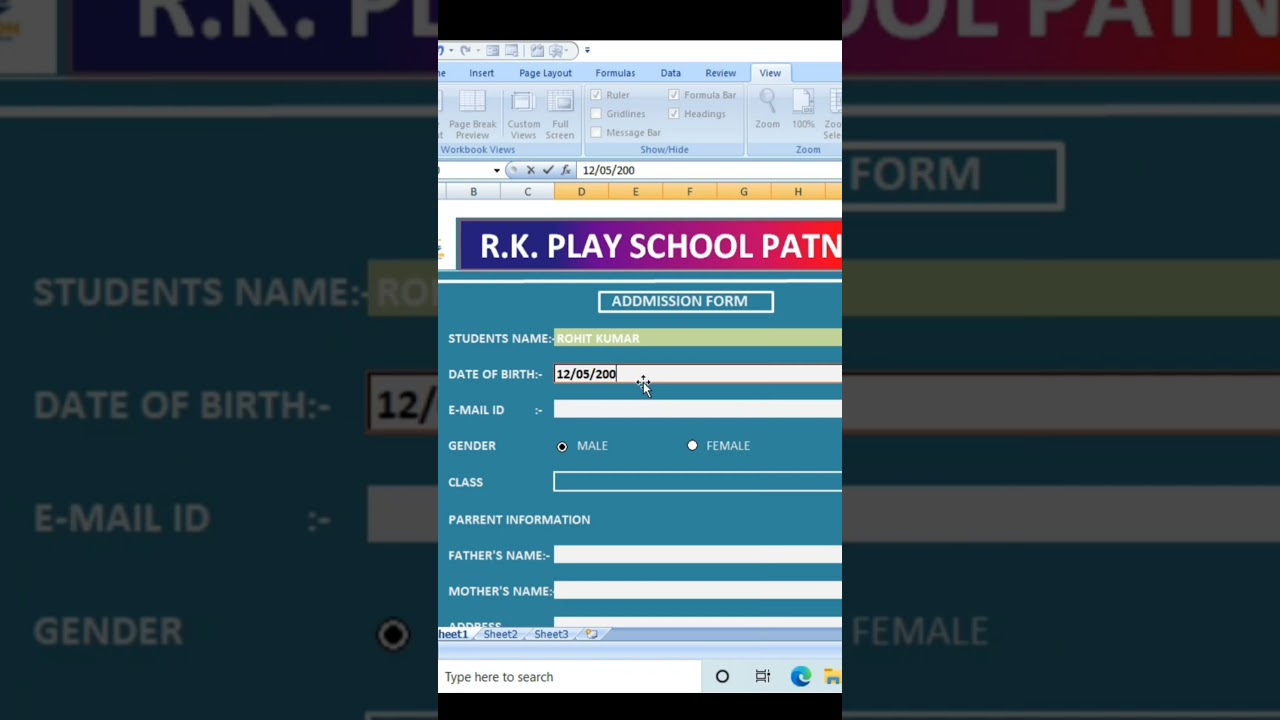 Excel School Admission Software Designed Excel