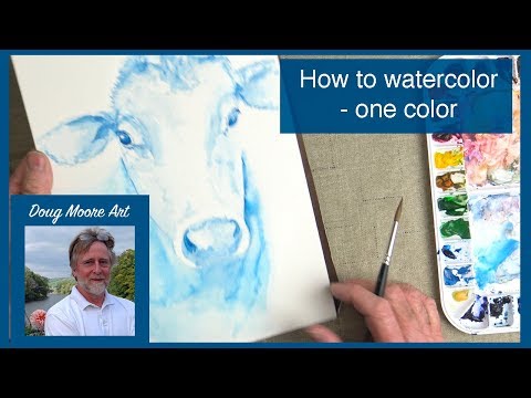 How to - One color watercolor painting