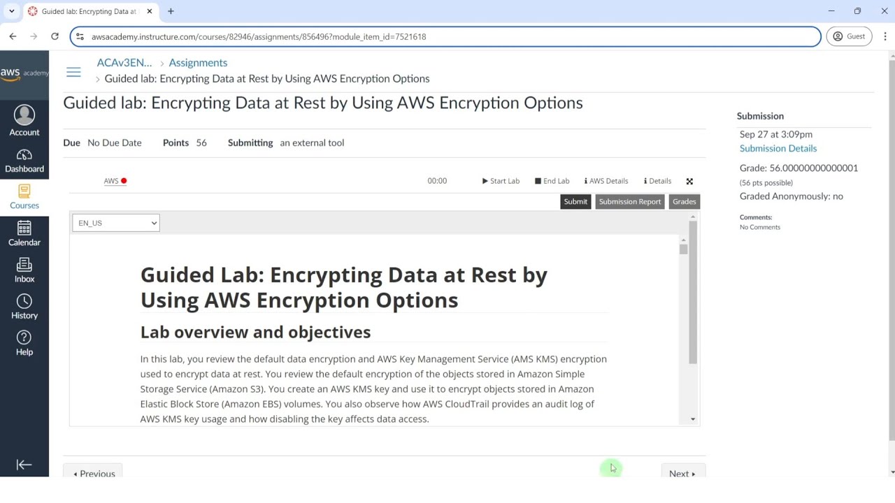 Guided lab: Encrypting Data at Rest by Using AWS Encryption Options|Module 9|AWS Cloud Architecting