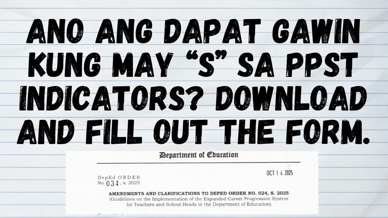Ano ang DAPAT GAWIN? Fill-in the Commitment Form on PPST Indicators for Development (editable)