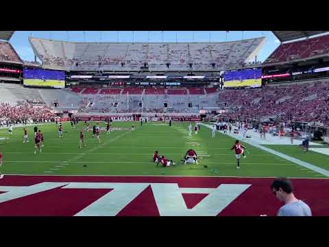 Alabama vs Utah State Pregame Warmups at Bryant-Denny Stadium