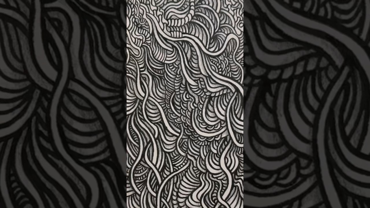 Freehand line art painting art by Daisuke Okamoto :: acrylic and pencil on paper