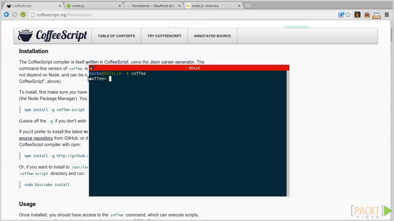 Building an Application with CoffeeScript Tutorial: Concepts and Usage | packtpub.com