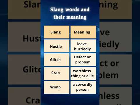 Slang words and their meaning
