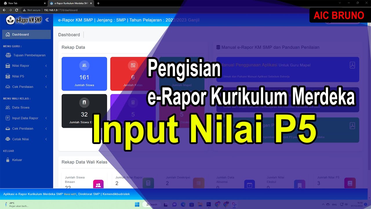 Input Nilai P5 e Rapor Kurikulum Merdeka oleh Admin dan Koordinator P5