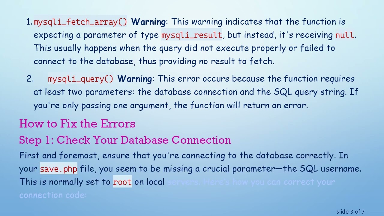 Fixing mysqli Errors: How to Resolve Parameter Issues in Your PHP Code