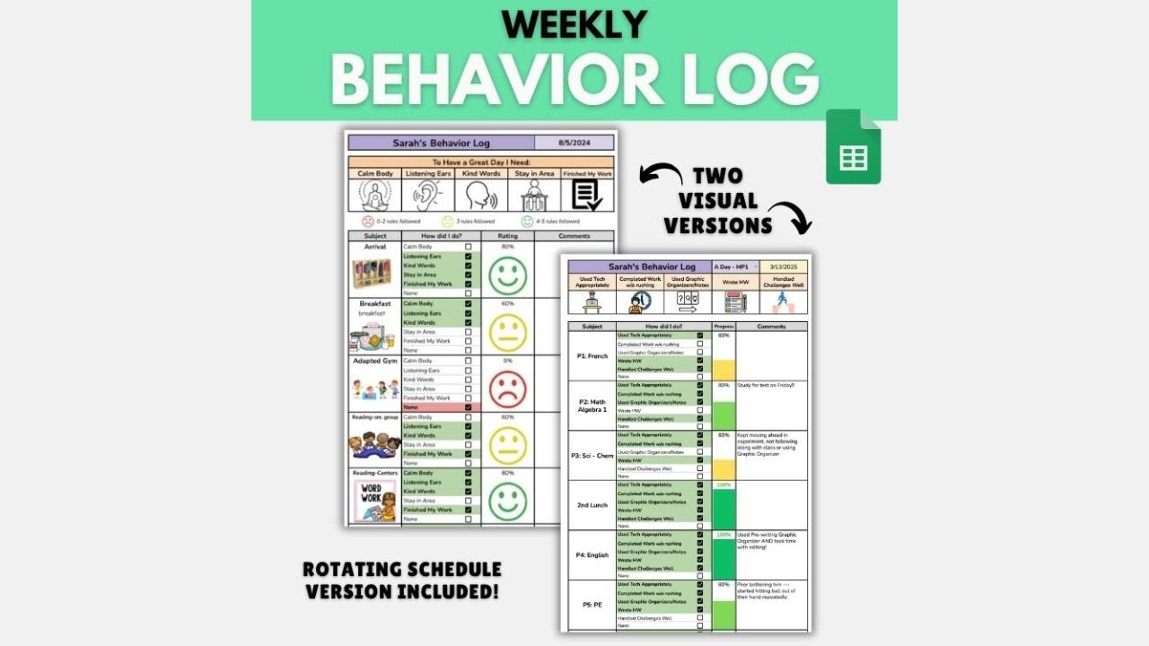 Weekly Behavior Log | Tutorial