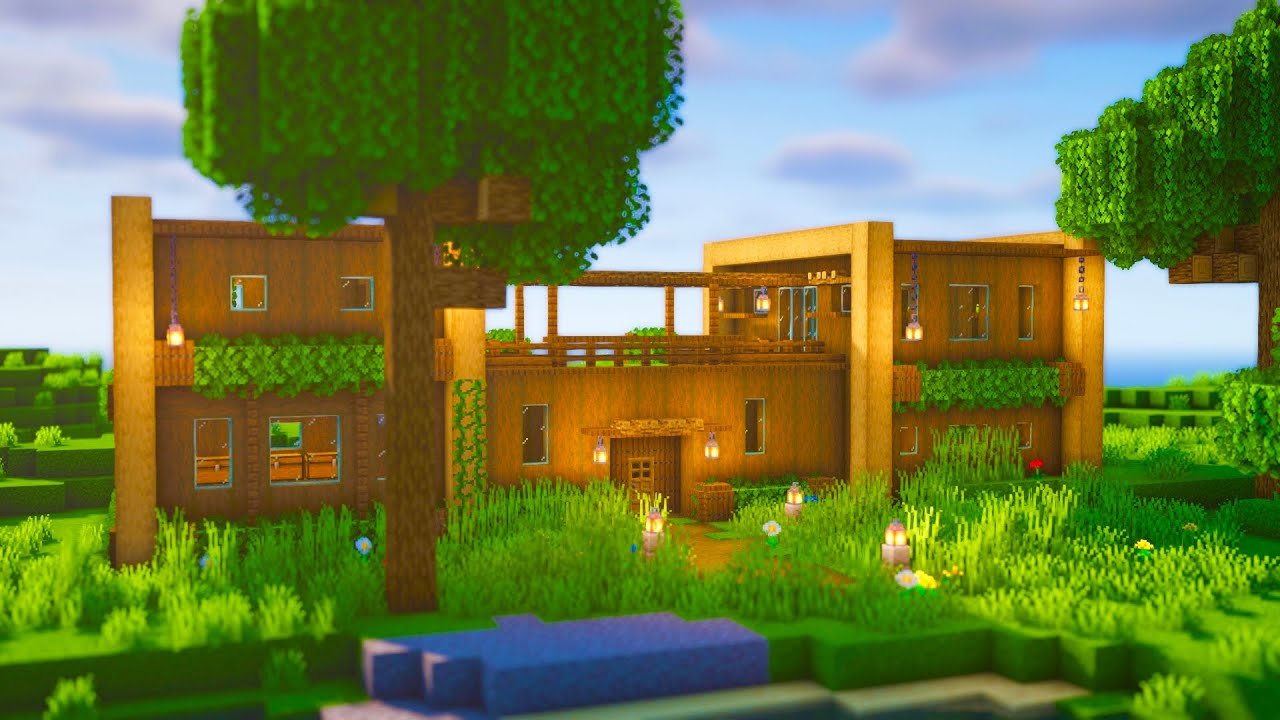 How to Build a Modern Starter House | Minecraft Tutorial - Minecraft ...