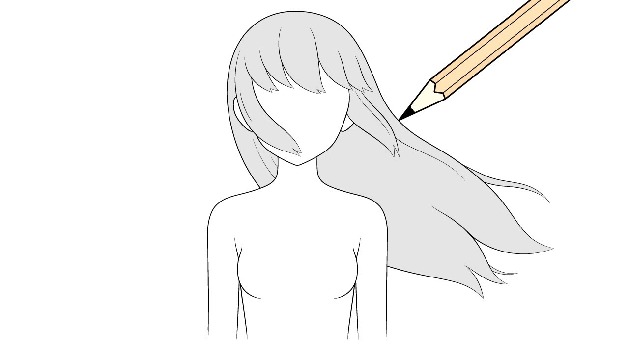 How to Draw Anime Hair in Wind Step by Step