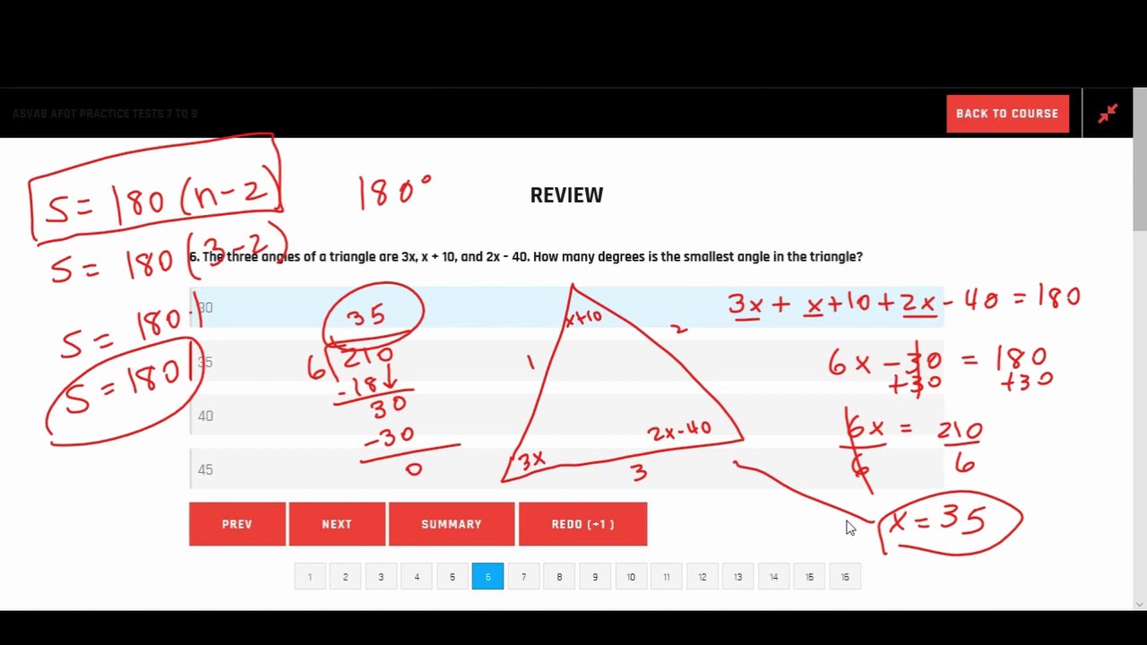 AFQT 8 Math Knowledge Solutions