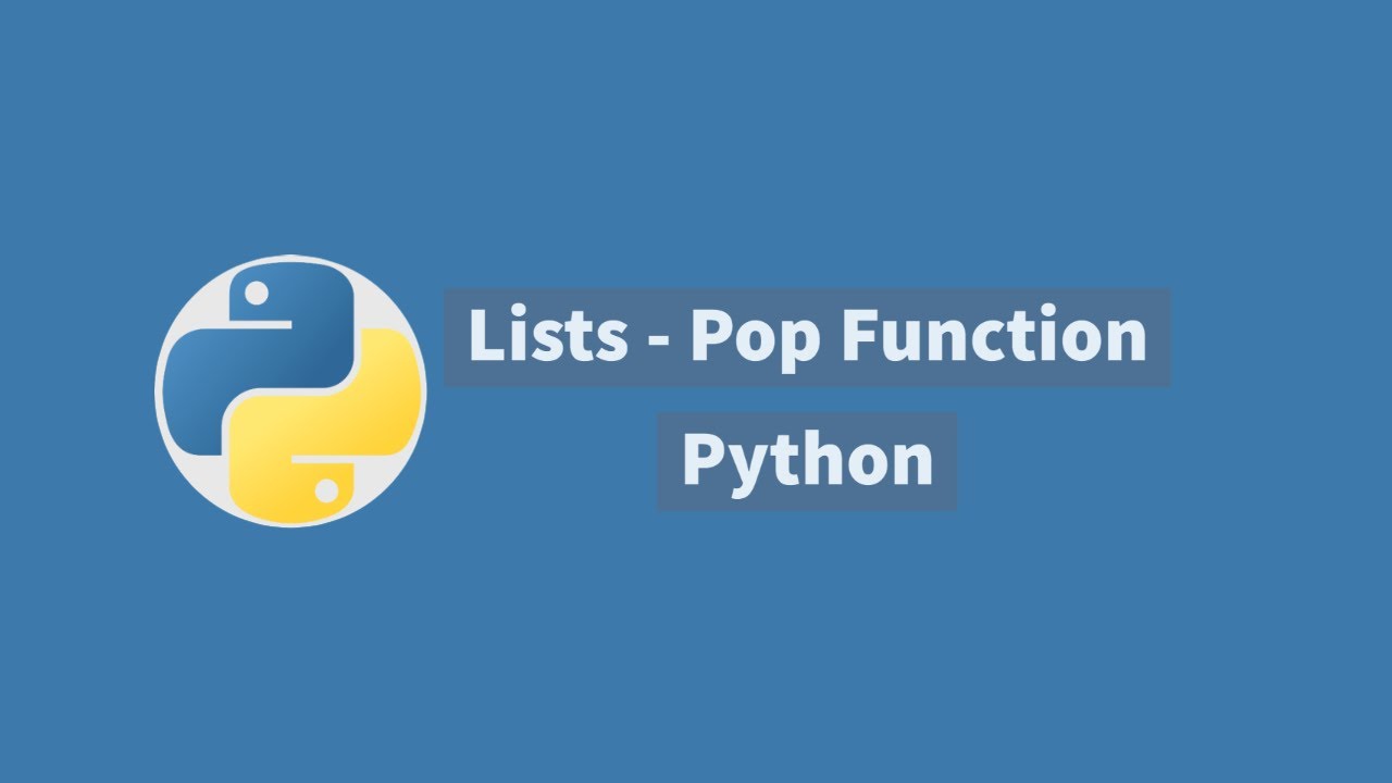 8 .  Lists - Pop Function In Python