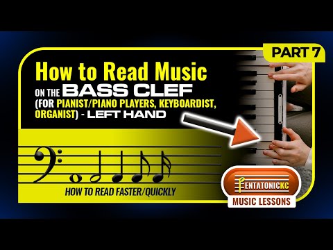 How to read music on the Bass Clef - for Piano Keyboard or Organ LEFT hand - reading faster part 7