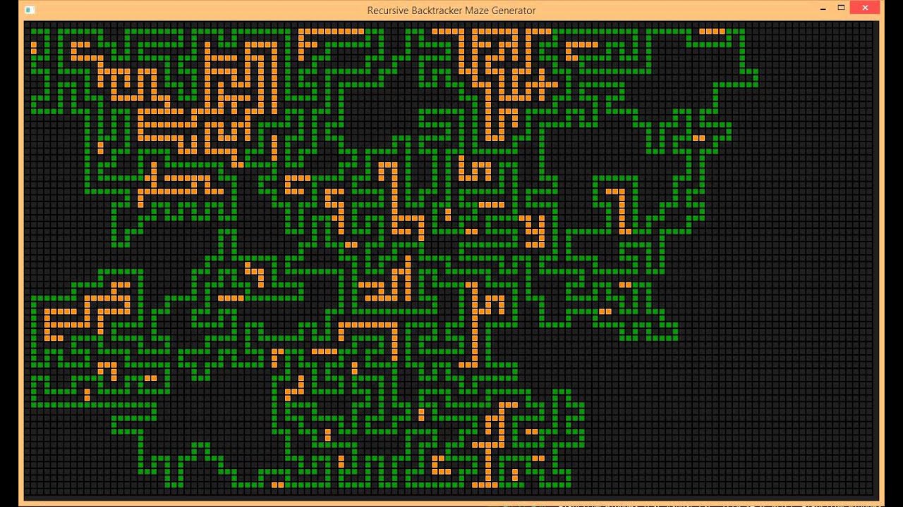 Recursive Backtracker Maze Generator Visualization