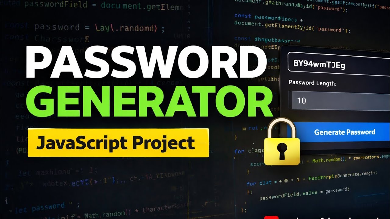 Build a Password Generator with HTML, CSS & JavaScript | Beginner Project