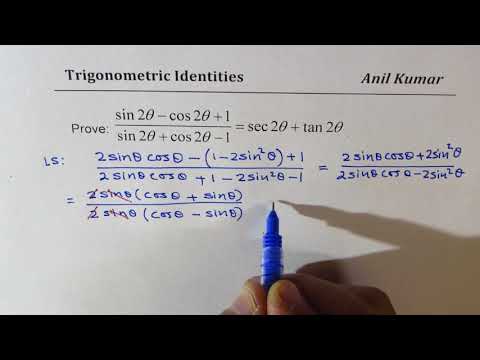 Trigonometric Identity in Double Angle (sin2x - cos2x + 1)/sin2x + cos2x - 1) = sec2x + tan2x