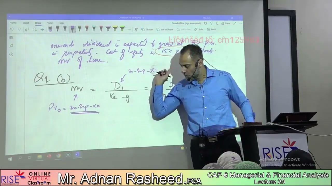 CAF 6 MFA Sir Adnan Rasheed finance portion Lecture 35