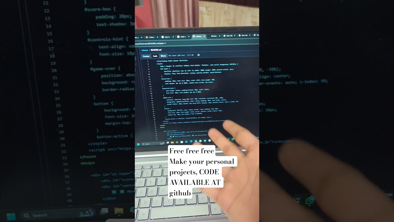 Free code available on github : peacedk #subwaysurfers #ai #code #coder #github #learning #html