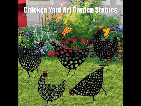 Chicken Yard Art Garden Statues