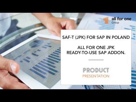SAP SAF-T Poland | Standard Audit File - JPK add-on | All for One Poland