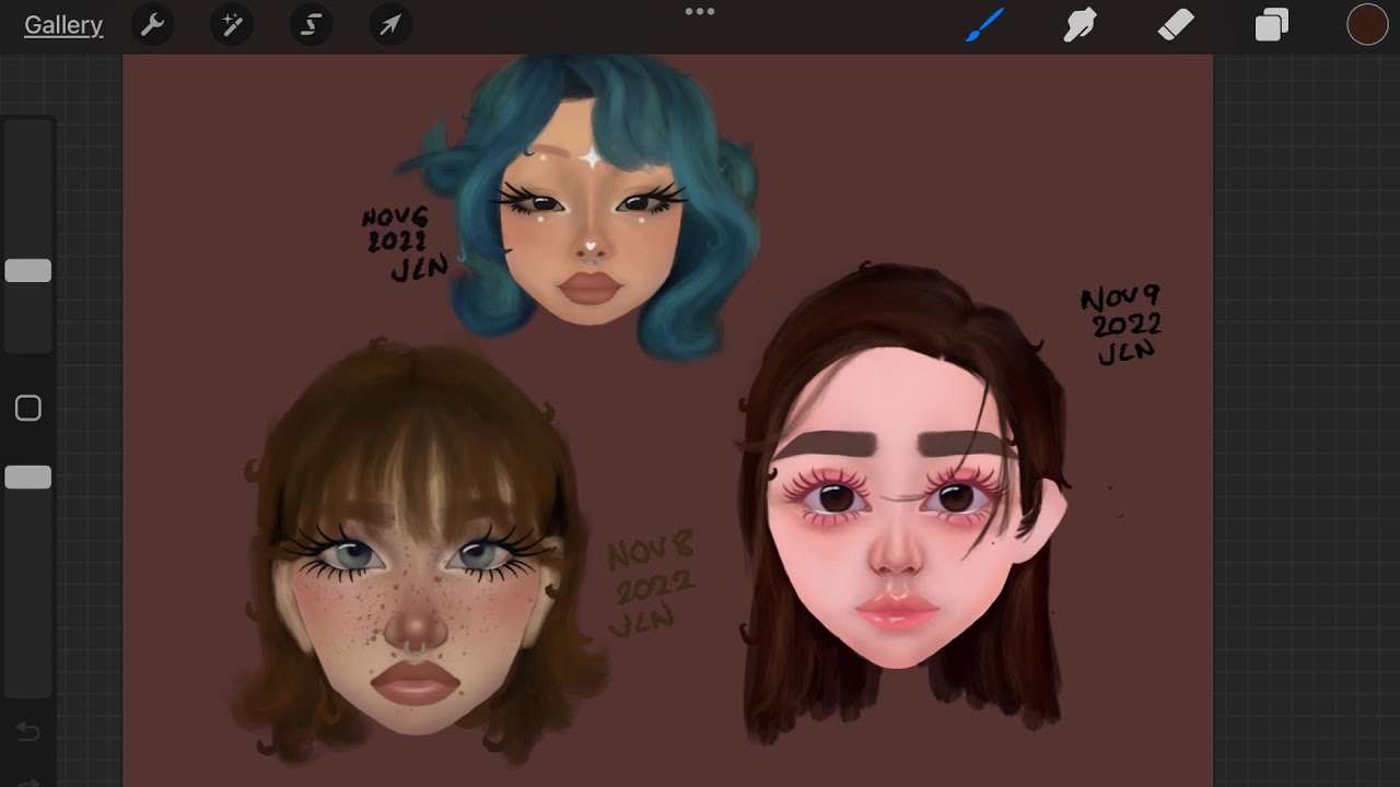 draw w meee | digital art on procreate! practicing faces